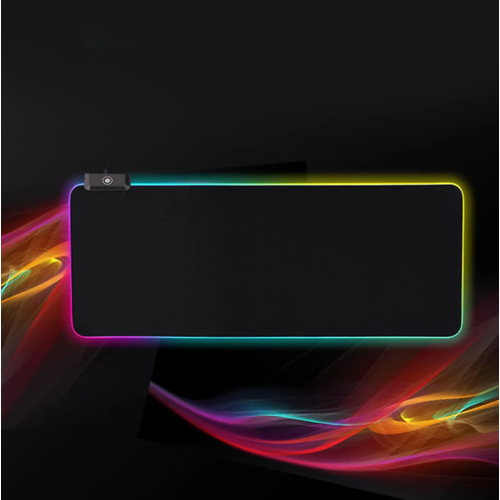 Коврик для мышки большой игровой с RGB подсветкой черный 800*300*4