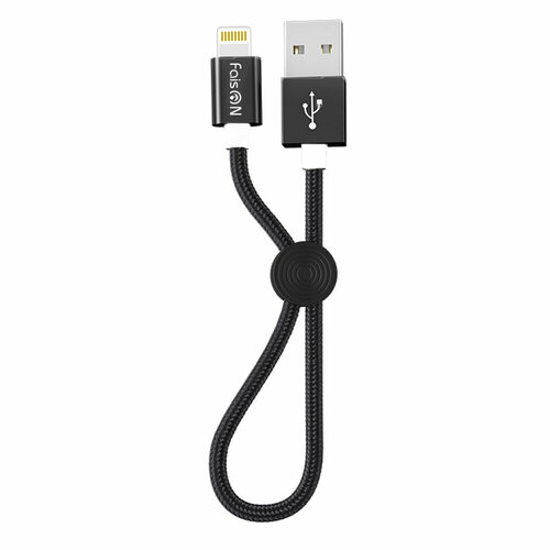 Кабель USB - 8 pin FaisON HX35 Premium, 0.25м, 2.4A, цвет: чёрный