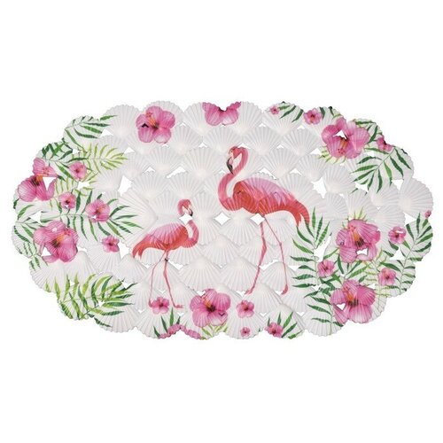 Доляна Фламинго 38х68 см, 67х37 смдля туалета, белый/розовый