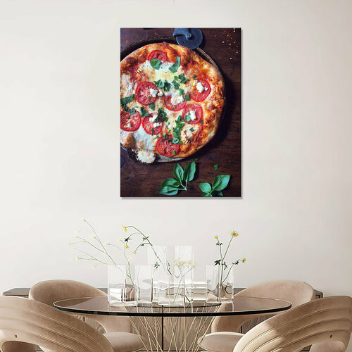 Картина/Картина на холсте для интерьера/Картина на стену/Картина для кухни/ - Домашняя пицца 50х70