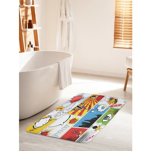Коврик для ванной комнаты и туалета противоскользящий JoyArty "Страница комикса" 60х100 см