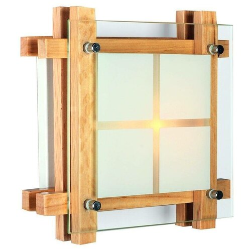 Настенно-потолочный светильник Omnilux Carvalhos OML-40517-01, E14, 40 Вт, кол-во ламп: 1 шт., цвет арматуры: коричневый, цвет плафона: белый
