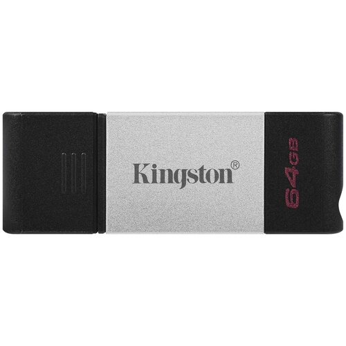 Флешка Kingston DataTraveler 80 64 ГБ, 1 шт., черный/серебристый