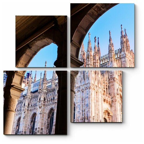 Модульная картина Миланский собор с необычного ракурса70x70