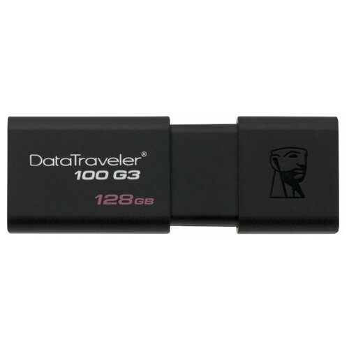 Флешка Kingston DataTraveler 100 G3 128 ГБ, 1 шт., черный