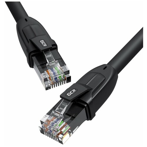 GCR Патч-корд PROF прямой 3.0m, UTP медь кат.6, черный, 24 AWG, ethernet high speed 10 Гбит/с, RJ45, T568B