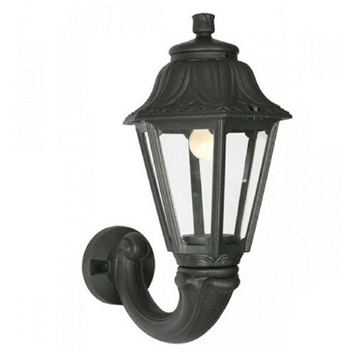 Fumagalli Уличный настенный светильник Anna E22.132.000.AXF1R, E27, 6 Вт, цвет арматуры: черный, цвет плафона бесцветный