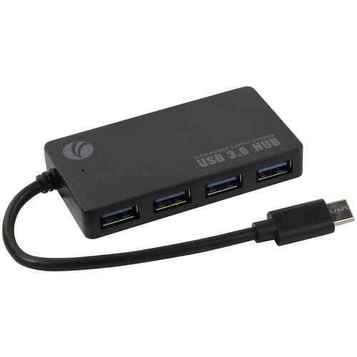 USB-концентратор  VCOM DH302C, разъемов: 4, черный