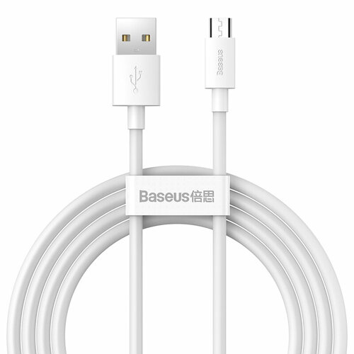 Кабель USB BASEUS Simple Wisdom Data Cable Kit USB - MicroUSB, 2.1А, 10.5W, 1.5 м, белый