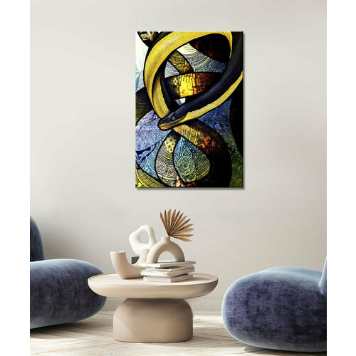 Картина - змея, арт, змея с рисунком, большая змея (111) 20х30