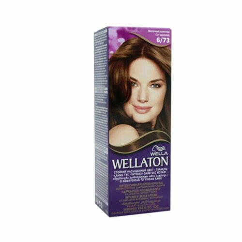 Wellaton 6/7 Молочный шоколад, стойкая крем краска для волос - 3 штуки