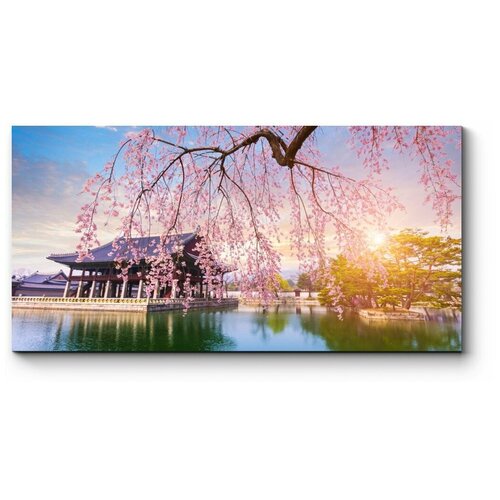 Модульная картина Цветение весны в Кёнбоккун, Сеул 50x25