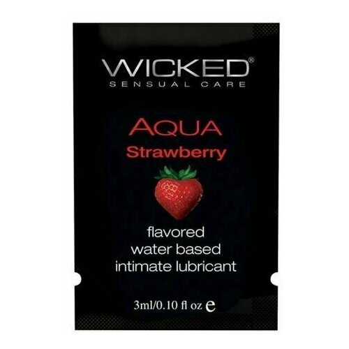 Лубрикант с ароматом клубники Wicked Aqua Strawberry, по 3 мл