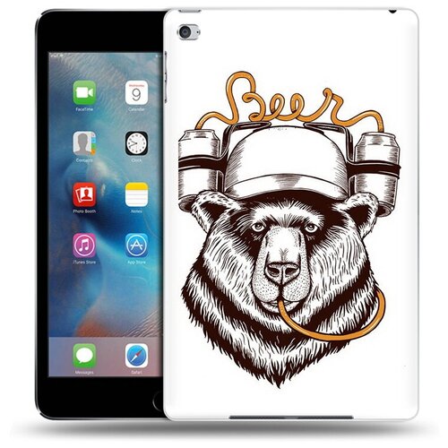 Чехол задняя-панель-накладка-бампер MyPads пивной медведь для iPad mini 4 7.9 (2015)-A1538/A1550 противоударный