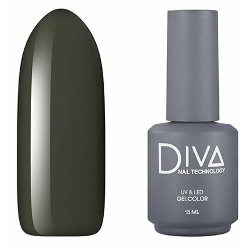 Гель-лак для ногтей Diva Nail Technology плотный, темный, насыщенный, зеленый, 15 мл