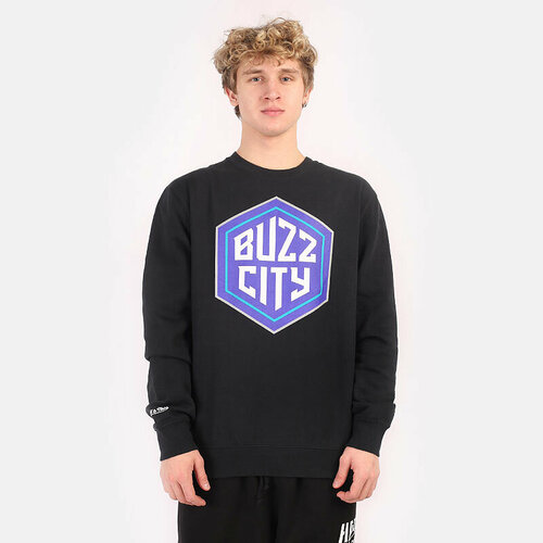 Свитшот Mitchell & Ness Buzz City Logo Crew, размер M, черный