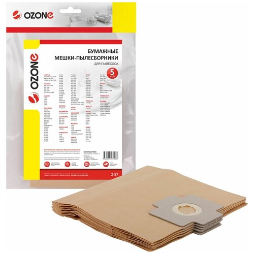 Мешки-пылесборники Ozone бумажные 5 шт для пылесоса ZELMER 1030 COMPACT