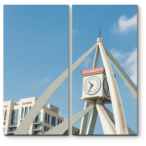 Модульная картина Часы белоснежного Дубая110x110