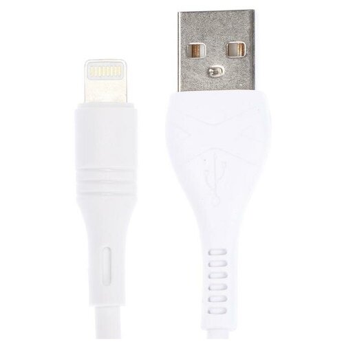 Кабель Borofone BX43, Lightning - USB, 2.4 А, 1 м, PVC оплётка, белый