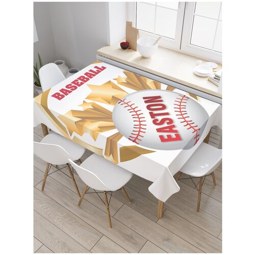 Скатерть прямоугольная JoyArty "Истон Бейсбол" из сатена, 180x145 см