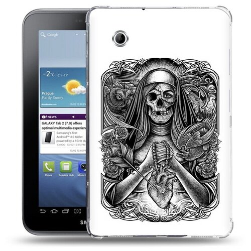 Чехол задняя-панель-накладка-бампер MyPads скелет с сердцем для Samsung Galaxy Tab 2 7.0 GT-P3100/P3110 противоударный