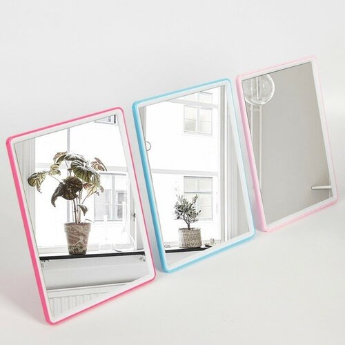 Зеркало настольное - подвесное, зеркальная поверхность 13,5 × 18,5 см, цвет микс