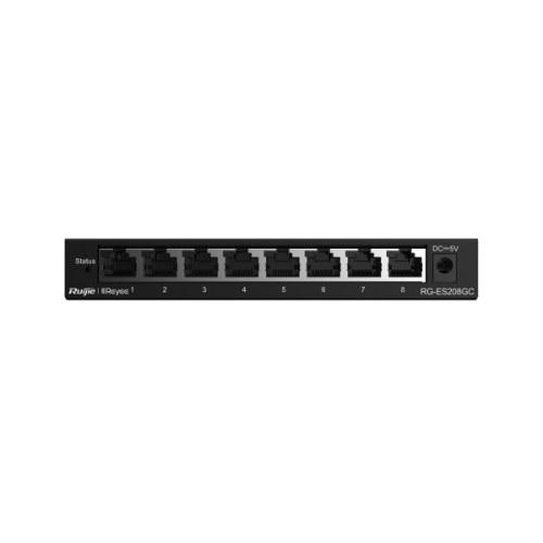 Коммутатор Reyee 8-Port Gigabit Smart Switch, 8 Gigabit RJ45 Ports, Desktop Steel Case (RG-ES208GC)