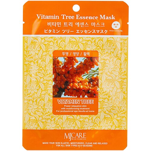 MIJIN Cosmetics тканевая маска Vitamin Tree Essence с облепихой, 23 г, 23 мл
