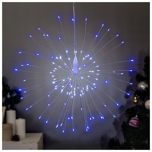 Фигура новогодняя "Салют", АА*4 (не в компл.), 120 LED, сине-белый