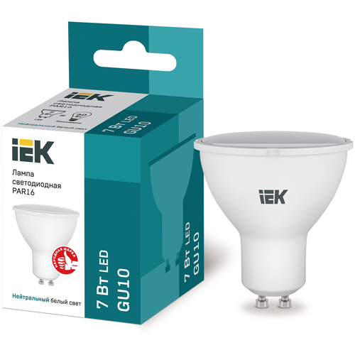 Упаковка светодиодных ламп 37 шт. IEK ECO софит 4000K, GU10, PAR16, 7 Вт, 4000 К