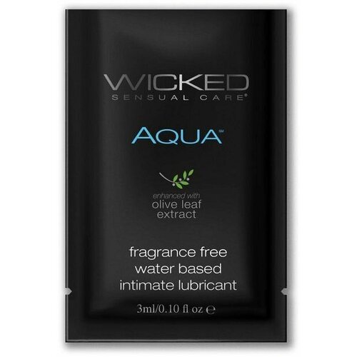 Легкий лубрикант на водной основе с алое Aqua, Wicked, 3 мл.