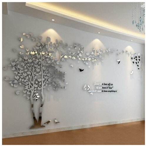 Наклейки интерьерные "Дерево", зеркальные наклейки, декор настенный, панно 200 х 400 см