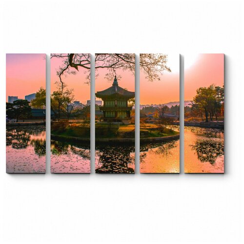 Модульная картина Чарующий закат по-корейски, Сеул 180x108