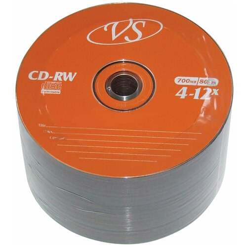 Компакт-диск VS CD-RW, 700 мб, 4-12x, 50 шт, Bulk, CDRWB5001 (VSCDRWB5001)