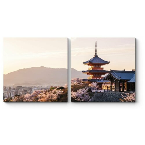 Модульная картина Цветение сакуры в Киото 140x70