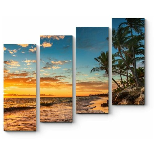 Модульная картина Восход солнца на райском острове 110x95