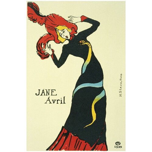 Постер / Плакат / Картина Королева Мулен Руж Jane Avril - винтажная реклама 40х50 см в раме