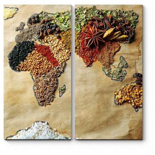 Модульная картина Пряная карта мира 100x100