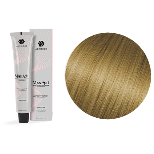 ADRICOCO Miss Adri крем-краска для волос с кератином, 9.018 очень светлый блонд прозрачный лакричный, 100 мл
