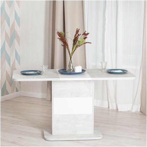 Стол кухонный TetChair Smart, ДхШ: 105 х 68.6 см, толщина столешницы: 2.5 см, белый бетон/белый