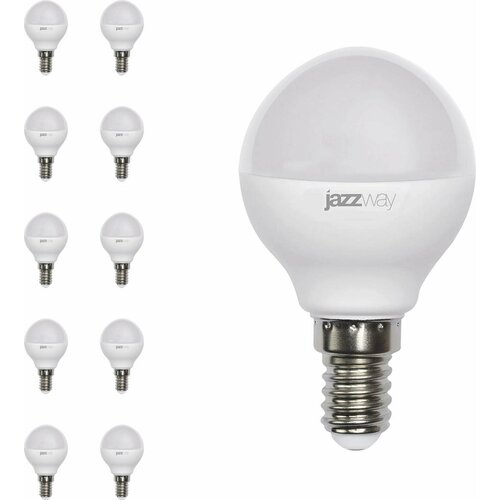 Светодиодная лампа JazzWay PLED Super Power 9W эквивалент 75W 5000K 820Лм E14 шар (комплект из 10 шт)