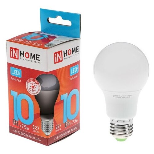 Лампа светодиодная IN HOME LED-A60-VC, Е27, 10 Вт, 230 В, 4000 К, 900 Лм