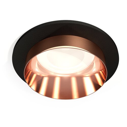 Встраиваемый светильник XC6513025 SBK/PPG черный песок/золото розовое полированное MR16 GU5.3 (C6513, N6135)