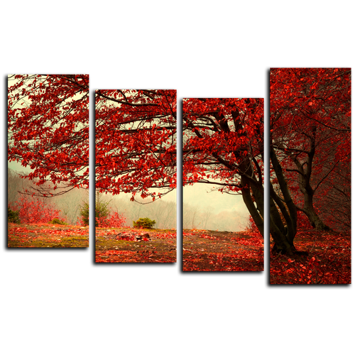Модульная картина "Красный листопад"