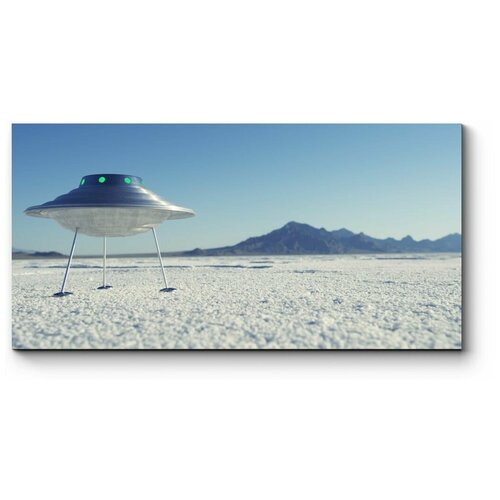 Модульная картина Летающая тарелка в пустыне 50x25