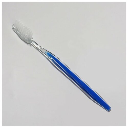 Зубная щётка, 17,5 см, цвет прозрачный/синий, 15 штук
