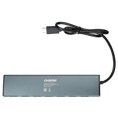 Разветвитель USB-C Digma HUB-7U3.0-UC-G 7 портов, серый