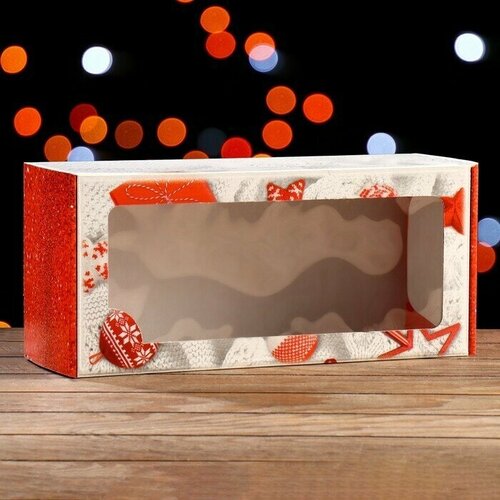 Коробка самосборная, с окном, Желанные подарки 2 , 16 х 35 х 12 см 5 шт.