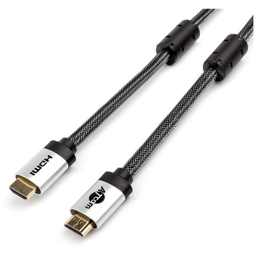 Atcom High speed HDMI - HDMI 2.0, 1 м, серебристый/черный