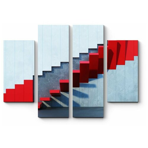 Модульная картина Красная лестница100x75